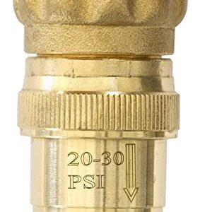 Heavy Duty 25 psi Water Pressure Regulator 3/4 inch Hose Thread Drip Irrigation System Pressure Reducer, Lead-Free Brass