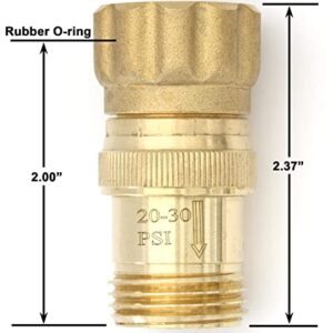 Heavy Duty 25 psi Water Pressure Regulator 3/4 inch Hose Thread Drip Irrigation System Pressure Reducer, Lead-Free Brass