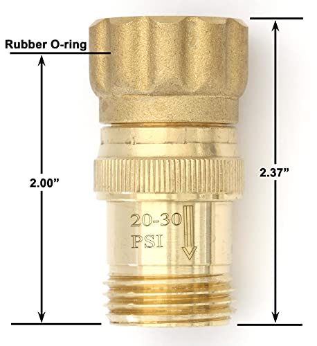 Heavy Duty 25 psi Water Pressure Regulator 3/4 inch Hose Thread Drip Irrigation System Pressure Reducer, Lead-Free Brass