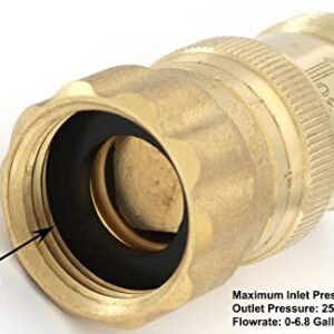 Heavy Duty 25 psi Water Pressure Regulator 3/4 inch Hose Thread Drip Irrigation System Pressure Reducer, Lead-Free Brass