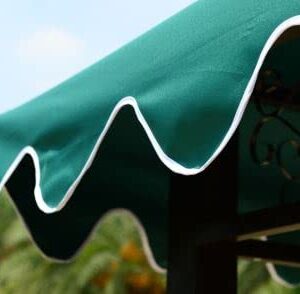 DockMoor 118"x118" Gazebo Canopy Top Replacement 10x10 Canopy Cover 2 Tier (Green-Wave Edge)