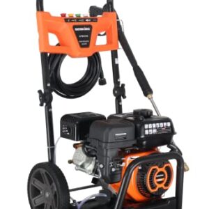 Genkins GPW3200 Gas Powered Foldable Pressure Washer 3200 PSI and 2.5 GPM, Soap Tank and Five Nozzle Set | Compact & Foldable