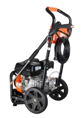 Genkins GPW3200 Gas Powered Foldable Pressure Washer 3200 PSI and 2.5 GPM, Soap Tank and Five Nozzle Set | Compact & Foldable