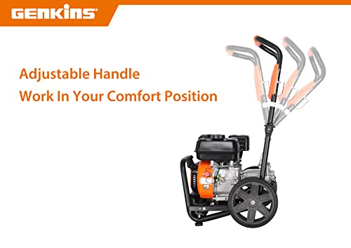 Genkins GPW3200 Gas Powered Foldable Pressure Washer 3200 PSI and 2.5 GPM, Soap Tank and Five Nozzle Set | Compact & Foldable