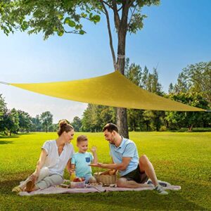 coolaroo 434496 party shade sail, 9’10” triangle, yellow