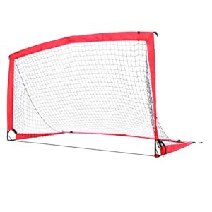 netplayz soccer goals – portable football goals, pop-up net for kids and teens – backyard training & team games 6′ x 3′, red (nos036402020)