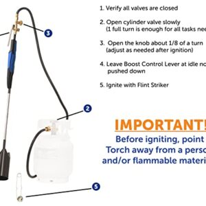 Flame King Propane Torch Kit Heavy Duty Weed Burner, 500,000 BTU with Flint Striker, with 10-ft Hose Regulator Assembly