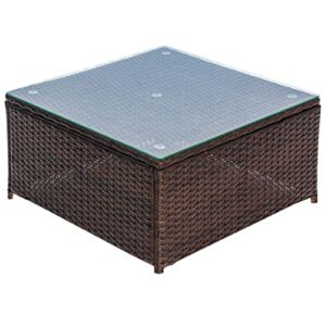 QUUL Rattan Patio Furniture Set Wicker Sofa Cushioned Combination Furniture Set Garden Patio Sofa Set