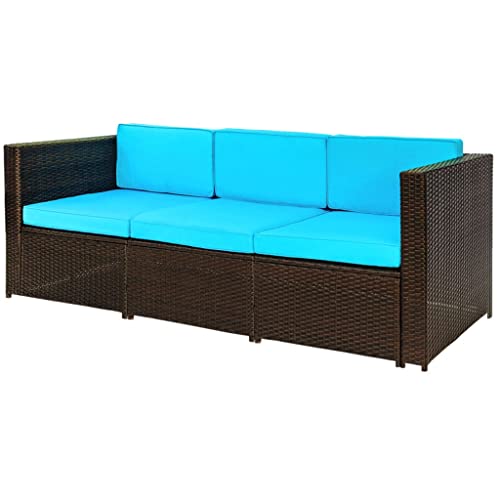 QUUL Rattan Patio Furniture Set Wicker Sofa Cushioned Combination Furniture Set Garden Patio Sofa Set