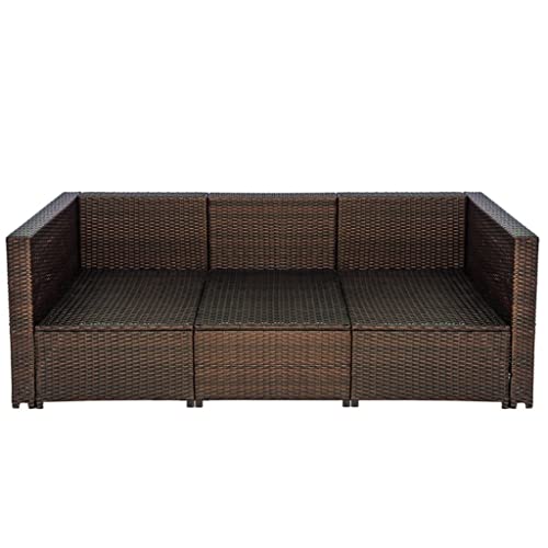 QUUL Rattan Patio Furniture Set Wicker Sofa Cushioned Combination Furniture Set Garden Patio Sofa Set