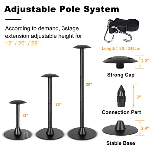 TBTeek - Includes Straps - Outdoor Patio Furniture Set Covers Support Pole, Adjustable Pole System for 12'' / 20'' / 28'' inch, Prevent Water & Snow Pooling and Collecting Debris