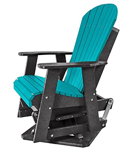 Woodard Swivel Adirondack Chair | Made in The USA | 20 Year Warranty | Outdoor Furniture (Aruba Blue & Slate Grey)