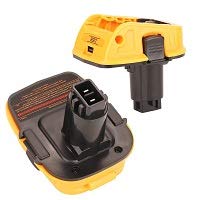 JJXNDO 18V to 20V Adapter DCA1820 for Dewalt 20V/18V Lithium ion Battery with USB Port, Convert 20V Battery DCB204 DCB206 to 18V NiCad NiMh Battery Tool(2 Pack)