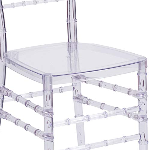 FOH 4Pcs Clear Resin Napoleon Chair, Crystal Wedding Chair, Elegance Stacking Transparent Chiavari Chair, Outdoor Hotel Restaurant Kitchen Home Dining Side Chair