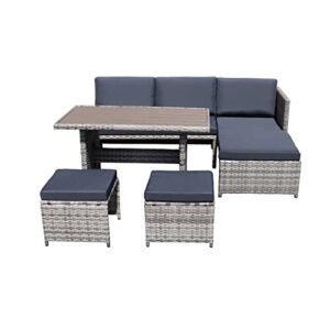 quul outdoor pe rattan sofa set of 5 outdoor 3-seater sofa design