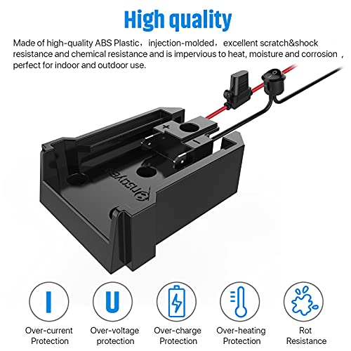 Power Wheel Adapter with Fuse & Switch, Secure Battery Adapter for Milwaukee 18V Lithium Battery, with 12 Gauge Wire, Good Power Convertor for DIY Ride On Truck, Robotics, RC Toys and Work Lights