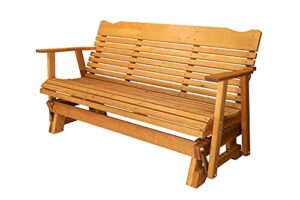 kilmer creek rustic finished 5′ cedar porch glider, amish crafted