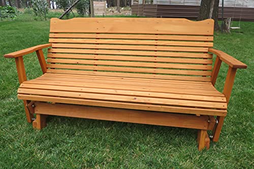 Kilmer Creek Rustic Finished 5' Cedar Porch Glider, Amish Crafted