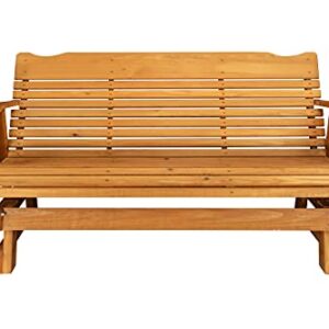 Kilmer Creek Rustic Finished 5' Cedar Porch Glider, Amish Crafted