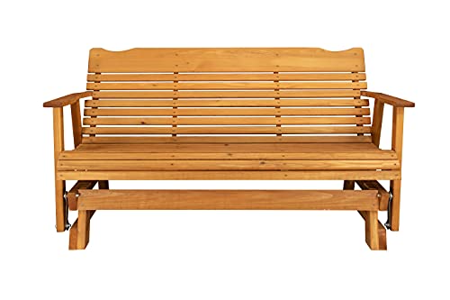 Kilmer Creek Rustic Finished 5' Cedar Porch Glider, Amish Crafted