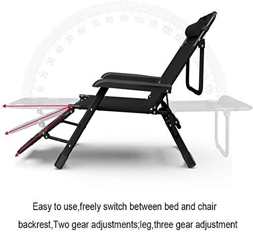 WANGFENG Foldable Deck Chair, Garden Lounge Chair Office Break Nap Backrest Chair Household Multifunction Adjustable Chair, Maximum Load Capacity 200kg (Color : A)