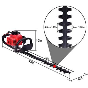 EASYG 23.6cc Hedge Trimmer,24 in 2-Stroke Powerful Gas Hedge Trimmer,Comes with Safety Accessories