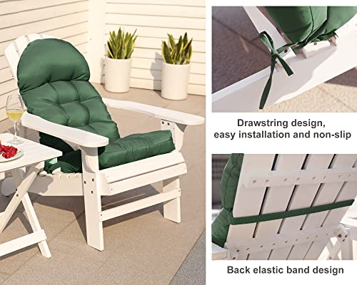 COSNUOSA Rocking Chair Cushion High Back Adirondack Chair Cushion Waterproof Patio Cushions for Outdoor Furniture Dark Green