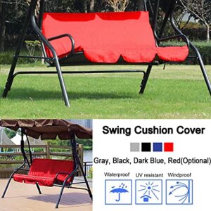 Oumefar Swing Cushion Waterproof Lightweight Swing Seat Cover for Garden for Patio(red)