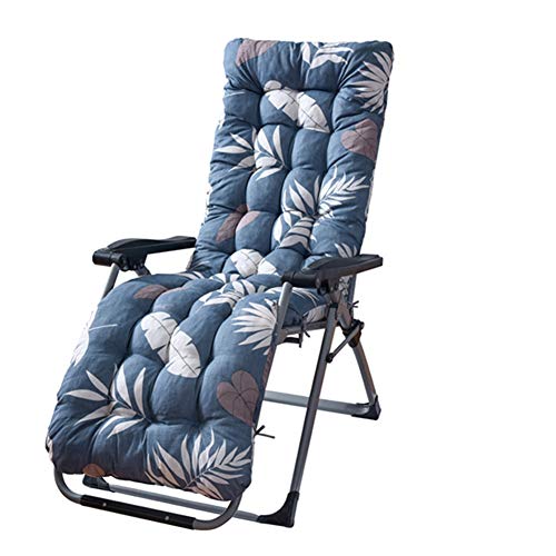 67 Inch Patio Lounge Chair Cushion, Indoor/Outdoor Floral Printed Lounger Cushions with Ties and Top Cover Non-Slip High Back Chair Cushions