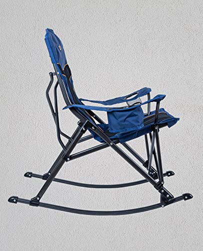 iClimb 2 Padded Rocking Folding Chair and 2 Heavy Duty Compact Folding Chair and 1 Folding Square Table Bundle for Four Person Camping Patio Porch Backyard Lawn Garden Balcony Indoor Outdoor