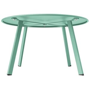 Grand Patio Round Steel Patio Coffee Table, Weather Resistant Outdoor Large Side Table, Mint Green…