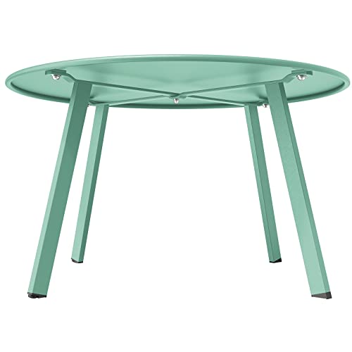 Grand Patio Round Steel Patio Coffee Table, Weather Resistant Outdoor Large Side Table, Mint Green…