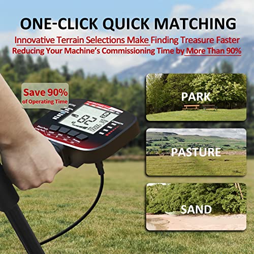 DR.ÖTEK Metal Detector for Adults & Kids, Super Easy to Operate Waterproof Gold Detector, Pinpoint & Terrain Modes, One-Click Quick Matching, High Accuracy, 6 Modes, Lightweight