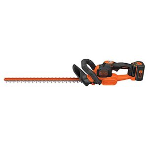 black+decker 40v max* cordless hedge trimmer with powercommand powercut, 24-inch (lht341ff)