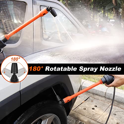 Cordless Pressure Washer, Tazen 21V Electric Portable Power Cleaner with 6-in-1 Nozzle and 180° Adjustable Nozzle, 3.0AH Battery and Accessories, Great for Car Washing, Window and Floor Cleaning