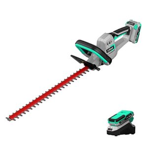 litheli 20v cordless hedge trimmer 20 inch, power hedge trimmer for bush & shrub cutting, trimming, pruning, with 2.0ah battery and charger included