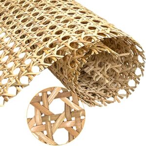 cane webbing 13.8″(w) x 3.3′(l) rattan webbing roll natural cane webbing for caning projects, diy furniture chair cabinet ceiling and door