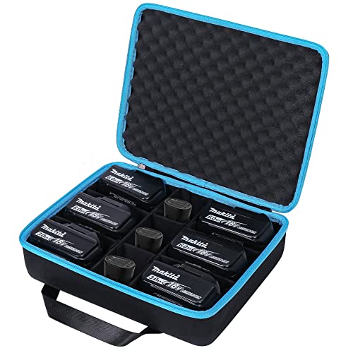 Khanka Hard Battery Storage Box Holder, Carrying Case Replacement for Makita 12V 18V 40V Battery and Charger - Holds 12V 18V 40V 2.0/2.5/3.0/4.0/5.0/6.0-Ah Battery, Charger (Case Only)