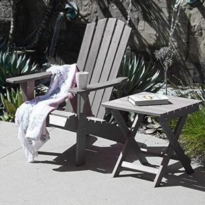 PolyTEAK Adirondack Chair, All Weather Outdoor Patio Furniture for Porches, Decks, and Pool Side, Element Collection, Grey