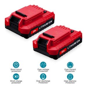 ORHFS 2 Pack 3.0Ah 20V MAX Li-ion Replacement Battery Compatible with Porter Cable 20V Cordless Power Tools Battery PCC685L PCC680L PCC682L PCC685LP