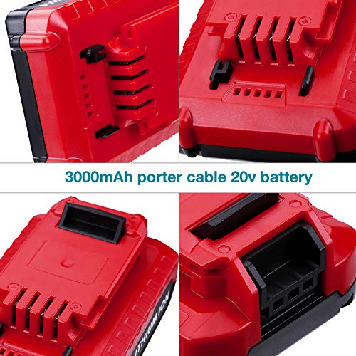 ORHFS 2 Pack 3.0Ah 20V MAX Li-ion Replacement Battery Compatible with Porter Cable 20V Cordless Power Tools Battery PCC685L PCC680L PCC682L PCC685LP