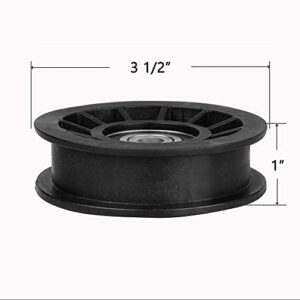 Fourtry 194327 Flat Idler Pulley Fit for Craftsman Riding Mower - Flat Pulley Fit for HU Ariens Poulan Craftsman YT4000 YS4500 Lawn Tractor with 42" 54" Deck, Replace 532194327 280-6630