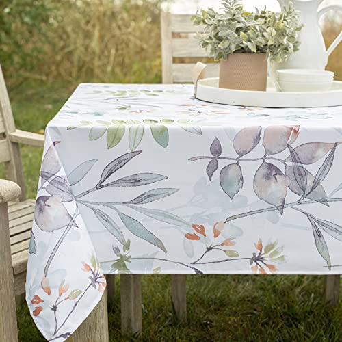 Benson Mills Indoor-Outdoor Spillproof Fabric Tablecloth for Spring/Summer/Party/Picnic (60" x 84" Rectangular, Botanica)