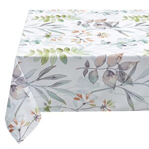 Benson Mills Indoor-Outdoor Spillproof Fabric Tablecloth for Spring/Summer/Party/Picnic (60" x 84" Rectangular, Botanica)