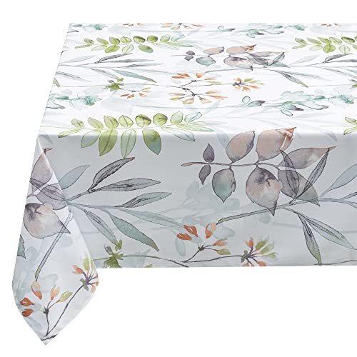 Benson Mills Indoor-Outdoor Spillproof Fabric Tablecloth for Spring/Summer/Party/Picnic (60" x 84" Rectangular, Botanica)