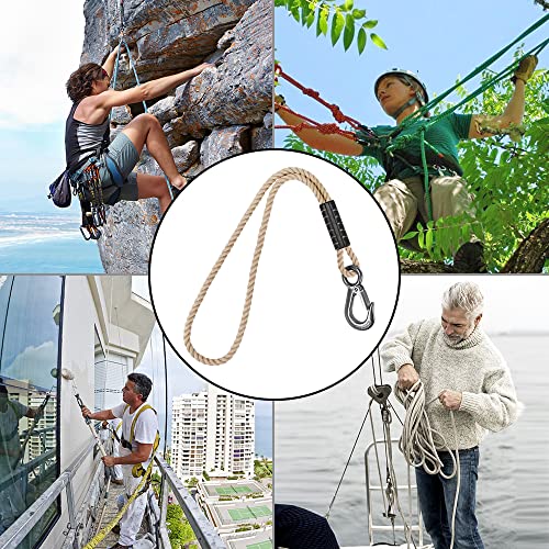 BeneLabel Tree Swing Rope, 39 inch, Hammock Tree Swing Hanging Strap, Heavy Duty Hook, for Indoor Outdoor Swing Hammock Playground Set Accessories, 1 Pcs, Off-White