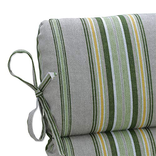 Pillow Perfect Outdoor | Indoor Terrace Sunrise Rounded Corners Chair Cushion, 40.5 X 21 X 3, Green