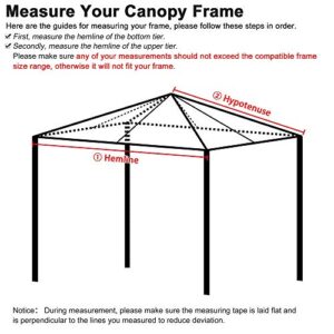 Yescom 10'x10' Gazebo Top Replacement for 1 Tier Outdoor Canopy Cover Patio Garden Yard Dark Green Y0041007