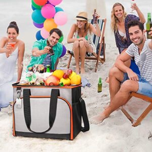 45-Can Insulated Cooler Bag Leakproof Soft Sided Cooler Bag Collapsible Portable Cooler for Lunch Picnic Camping Hiking Beach BBQ Party