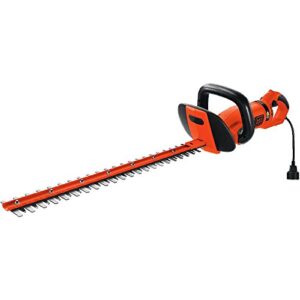 black+decker hedge trimmer, rotating handle, dual blade action blades, 3.3-amp, 24-inch (hh2455)